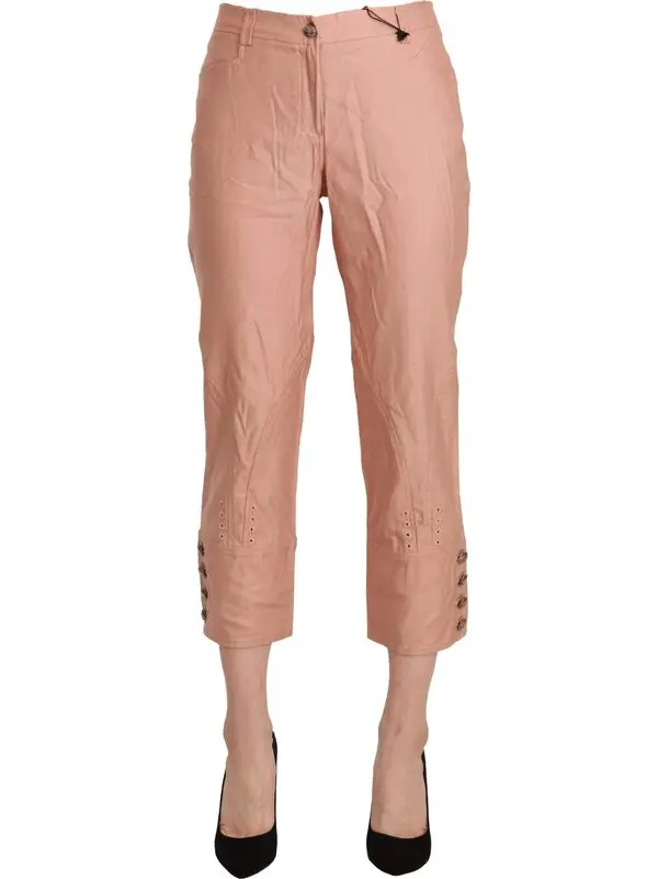 Ermanno Scervino Cotton High-waist Cropped Trousers - Pink