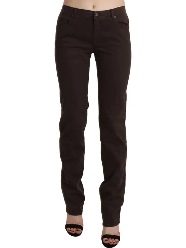 Ermanno Scervino Mid-waist Cotton Trousers - Brown