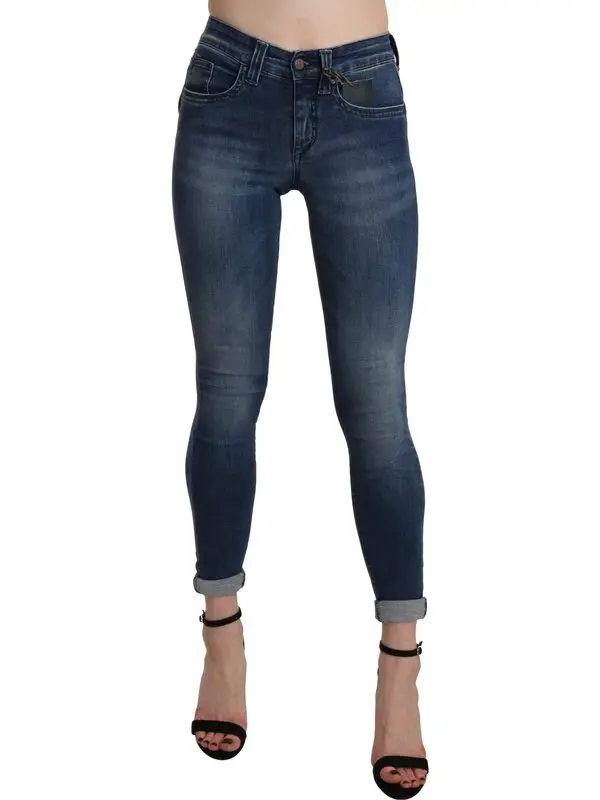 Ermanno Scervino High-waist Skinny Cropped Cotton Jeans - Blue