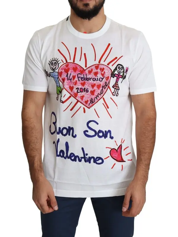 Dolce & Gabbana Saint Valentine Hearts Print T-shirt - White