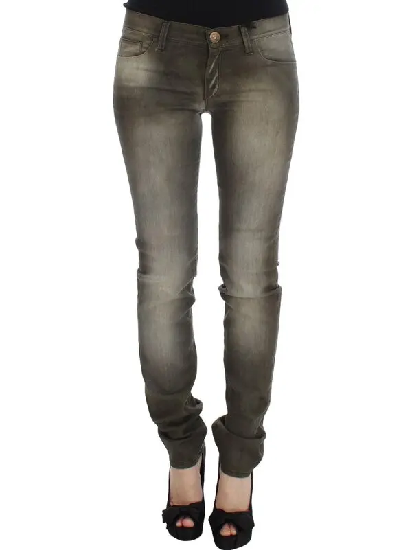 Ermanno Scervino Wash Cotton Blend Slim Fit Jeans - Gray