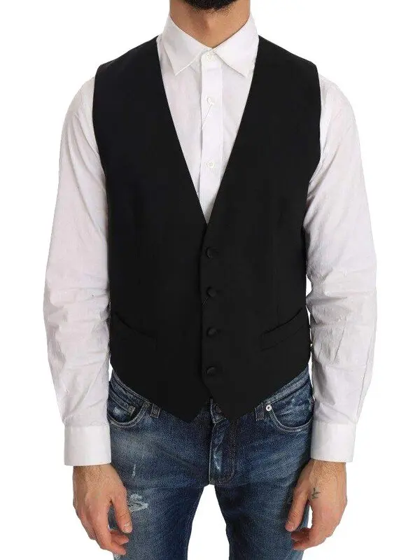 Dolce & Gabbana Slim Fit Vest - Black