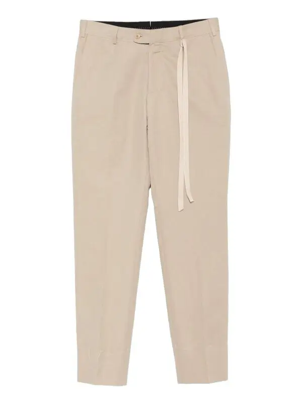 Brioni Pienza Cotton And Linen Trousers - Beige