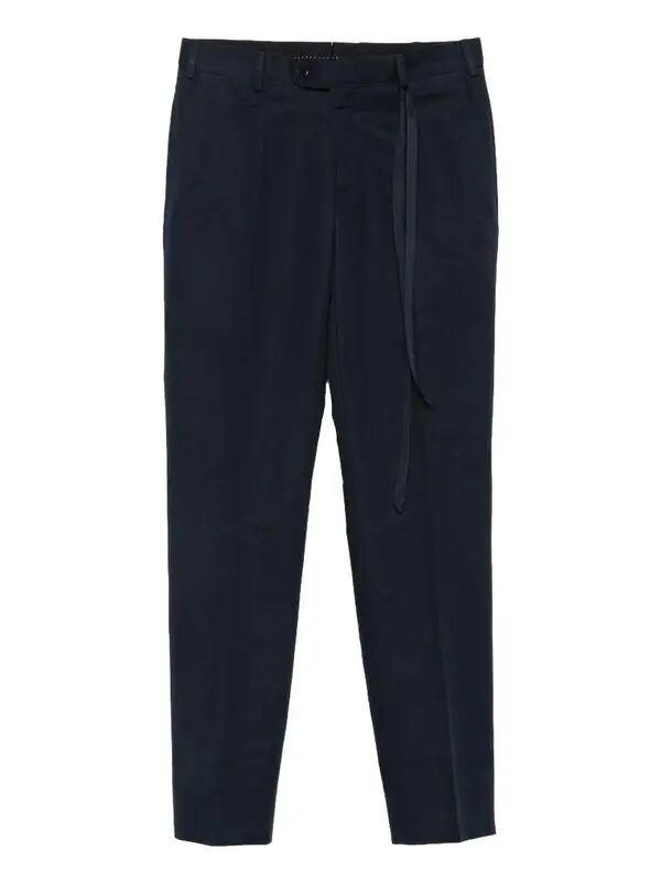 Brioni Pienza Cotton And Linen Trousers - Blue