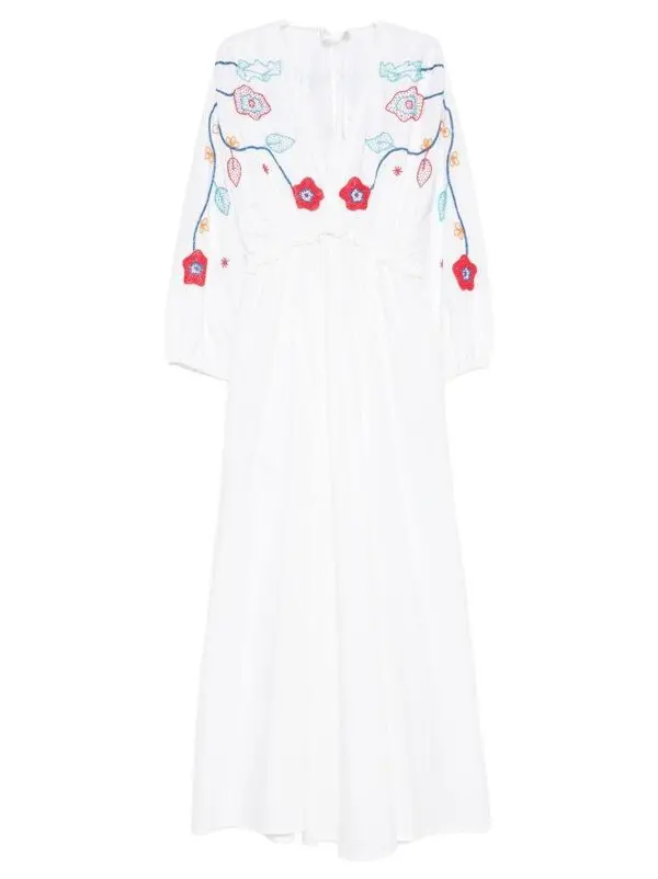FORTE_FORTE Embroidered Cotton Dress - White