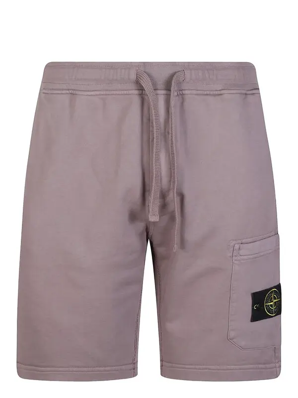 Stone Island Bermuda Shorts With Logo - Purple