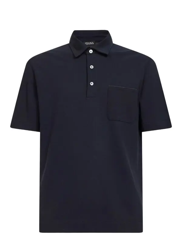 Zegna Cotton Polo Shirt - Black