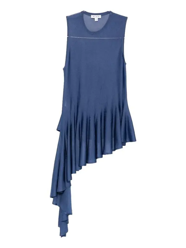 Alaïa Denim Asymmetric Top - Blue