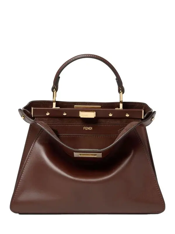 Fendi Peekaboo Iseeu Leather Handbag - Brown