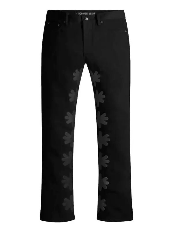 LOSTSHDWS Floral Denim Pants - Black