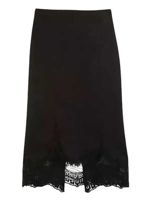 TWINSET Pencil Skirt With Lace Detail - Black