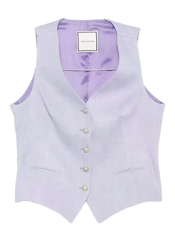 Tagliatore Button-up Waistcoat - Purple