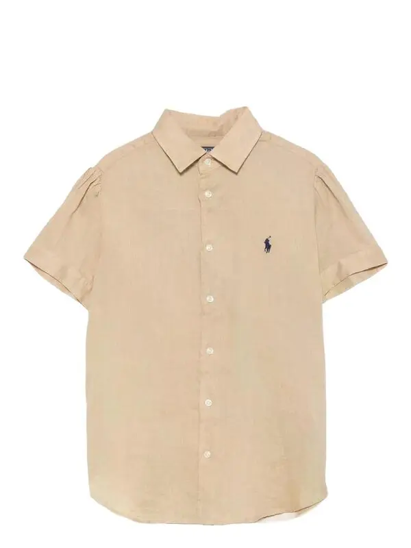 Polo Ralph Lauren Embroidered-logo Short-sleeve Shirt - Neutrals