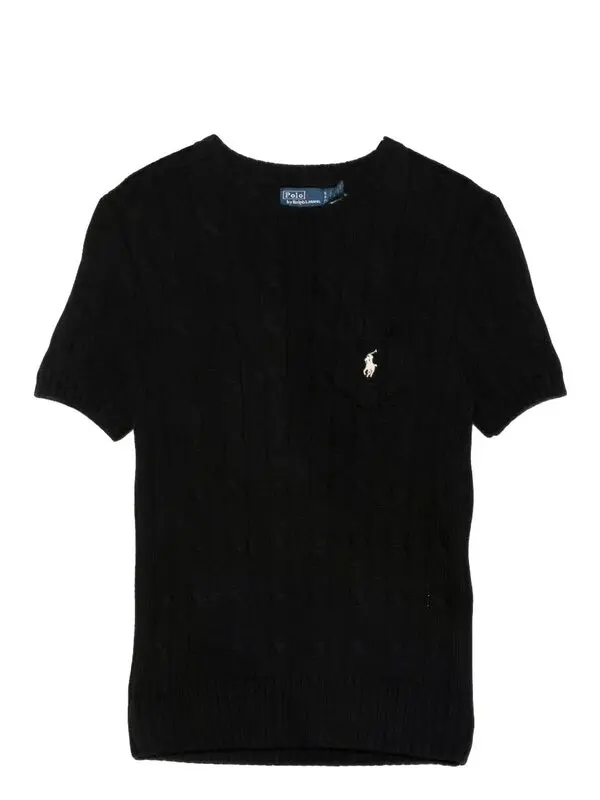 Polo Ralph Lauren Cable-knit Sweater With Embroidered Logo - Black