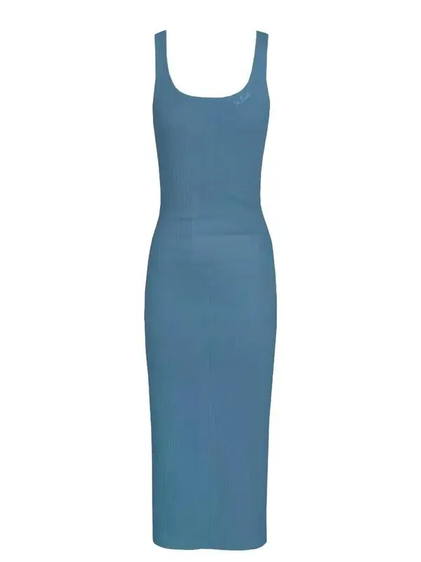 MC2 SAINT BARTH Jennifer Logo Ribbed Dress - Blue