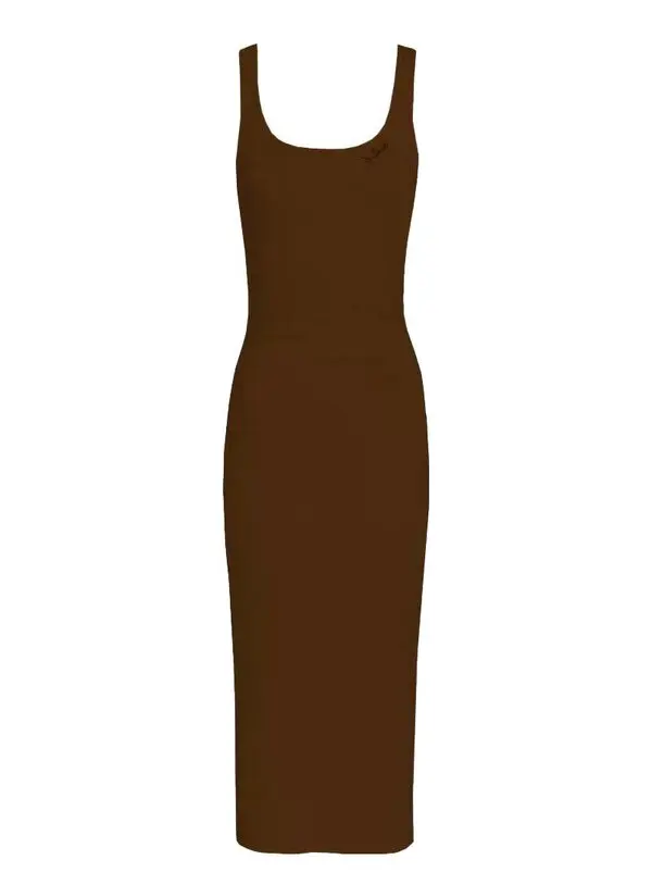 MC2 SAINT BARTH Ribbed Logo Dress - Brown