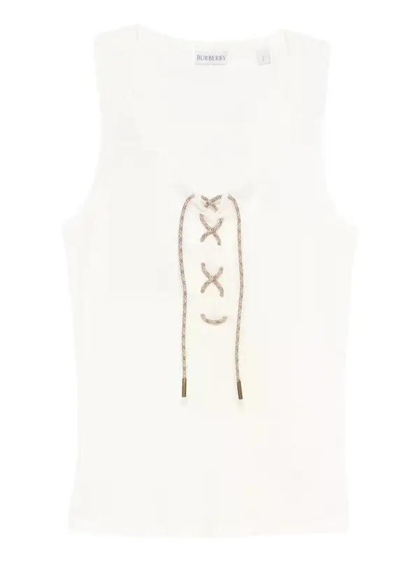 Burberry Lace-up Tank Top - White