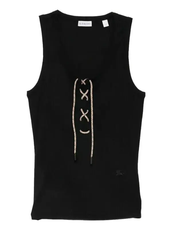 Burberry Lace-up Tank Top - Black