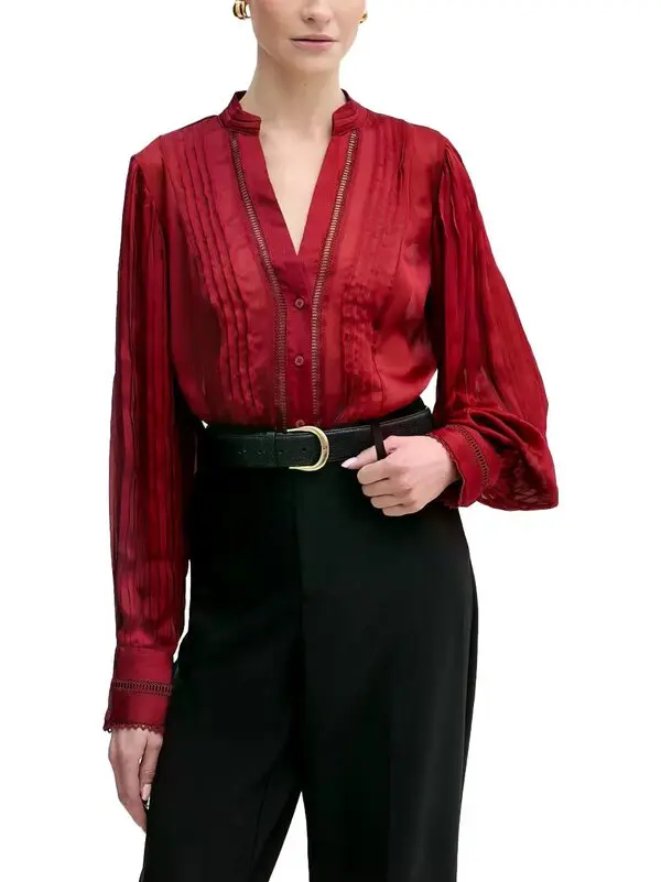 Guess Pleated-detail Blouse - Red
