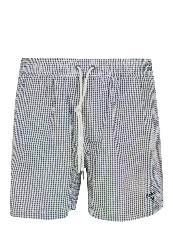Barbour Gingham Seersucker Swim Shorts - Green