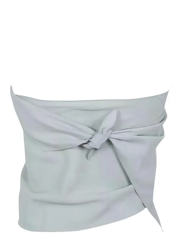 Alberta Ferretti Knot-detail Draped Top - Blue