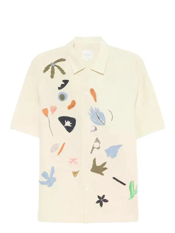 Paul Smith Embroidered Short-sleeve Shirt - Neutrals
