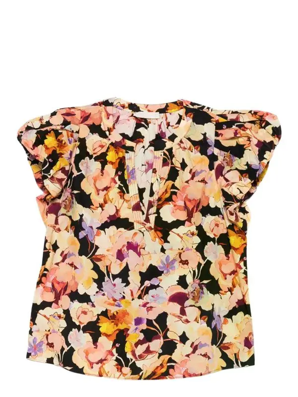 Ulla Johnson Abril Floral-print Blouse - Black