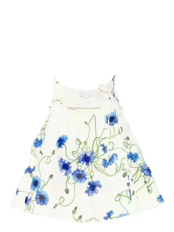 Stella McCartney Floral-print Sleeveless Top - White
