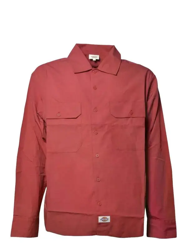 Dickies Logo-patch Chest-pocket Shirt - Red