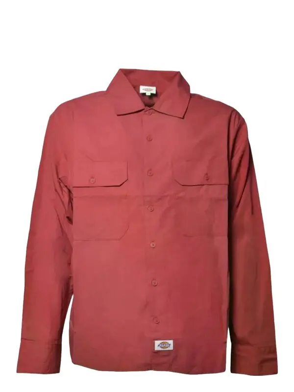 Dickies Logo-patch Chest-pocket Shirt - Red