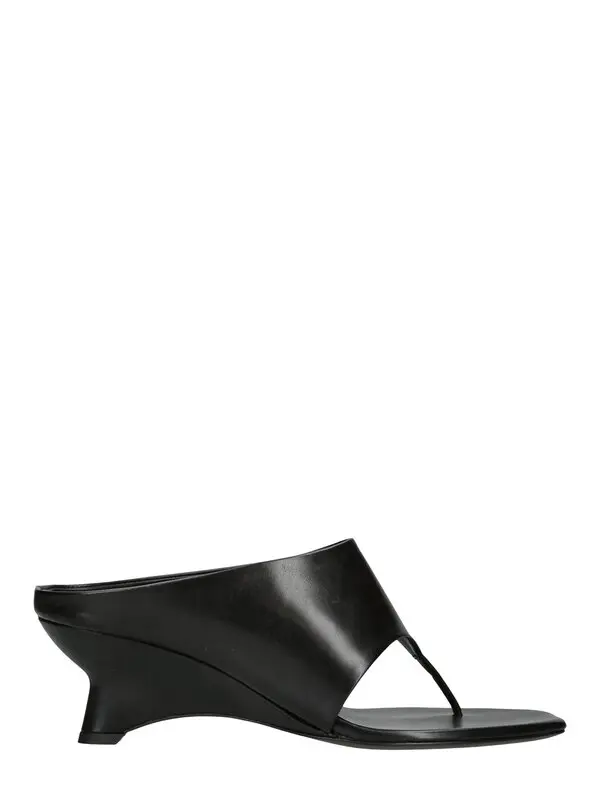Khaite Leather Marlow Heeled Mules - Black