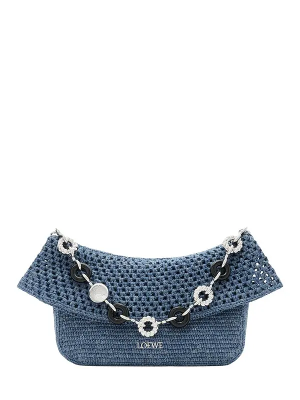 Loewe X Paula's Ibiza Medium Crochet Ola Shoulder Bag - Blue