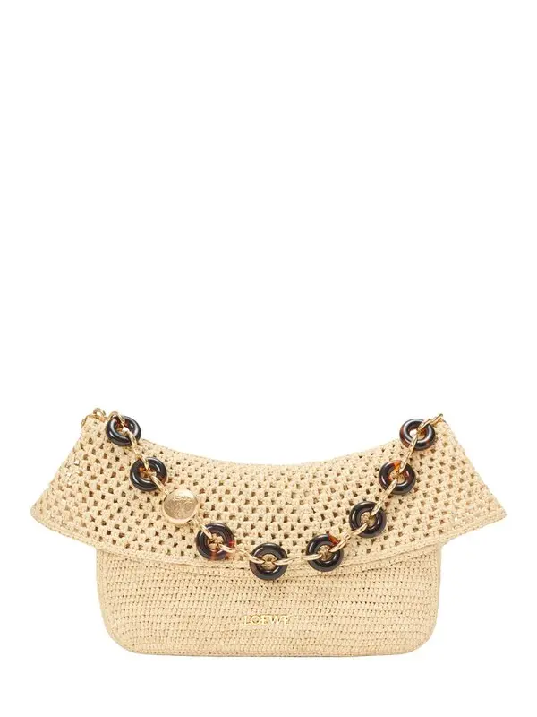 Loewe X Paula's Ibiza Medium Raffia Ola Shoulder Bag - Beige