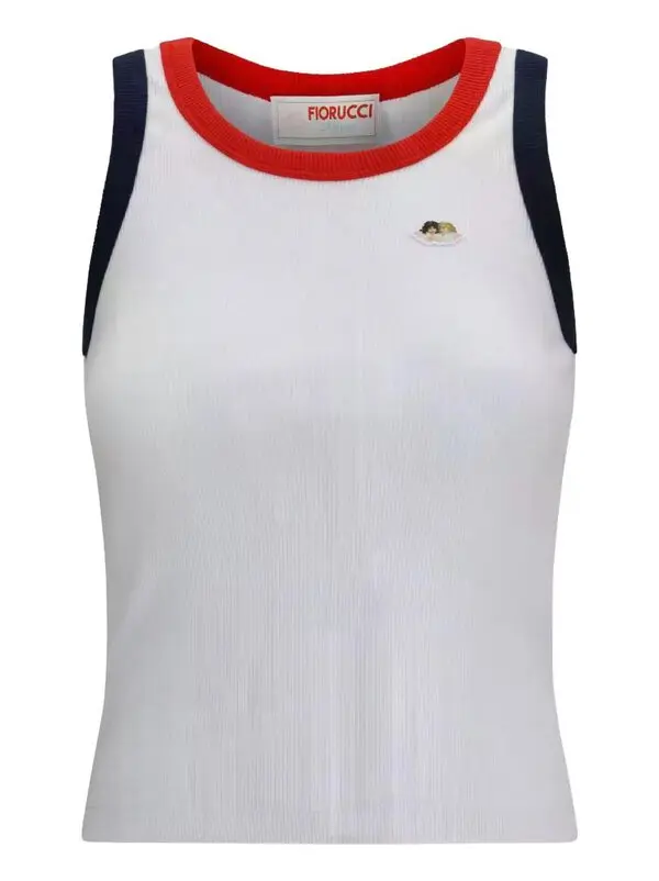 Fiorucci Angels Ribbed Tank Top - White