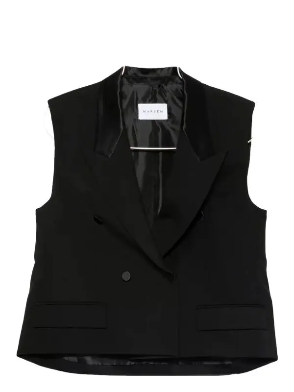 MARSEM Double-breasted Waistcoat - Black