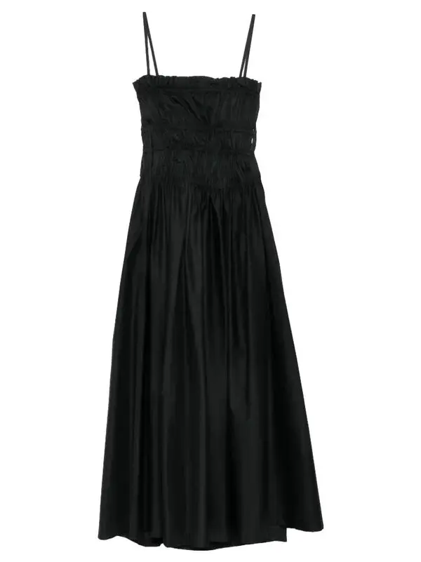 Liviana Conti Ruched-bodice Midi Dress - Black