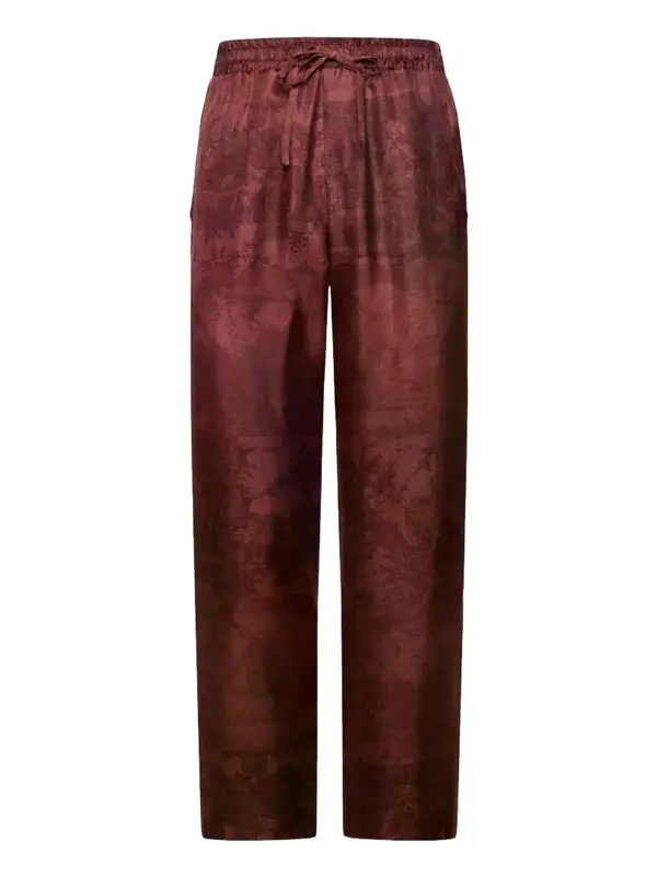 PIERRE-LOUIS MASCIA Landscape Print Drawstring Trousers - Red