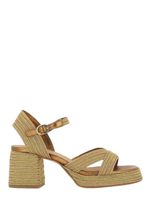 CastaÑer Vallita Braided Crossover-strap Sandals - Gold