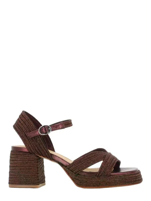 CastaÑer Vallita Woven Metallic Sandals - Brown