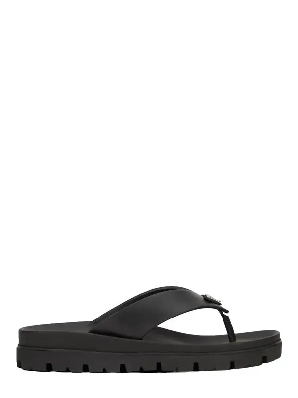 Prada Logo Detail Flip-flops - Black