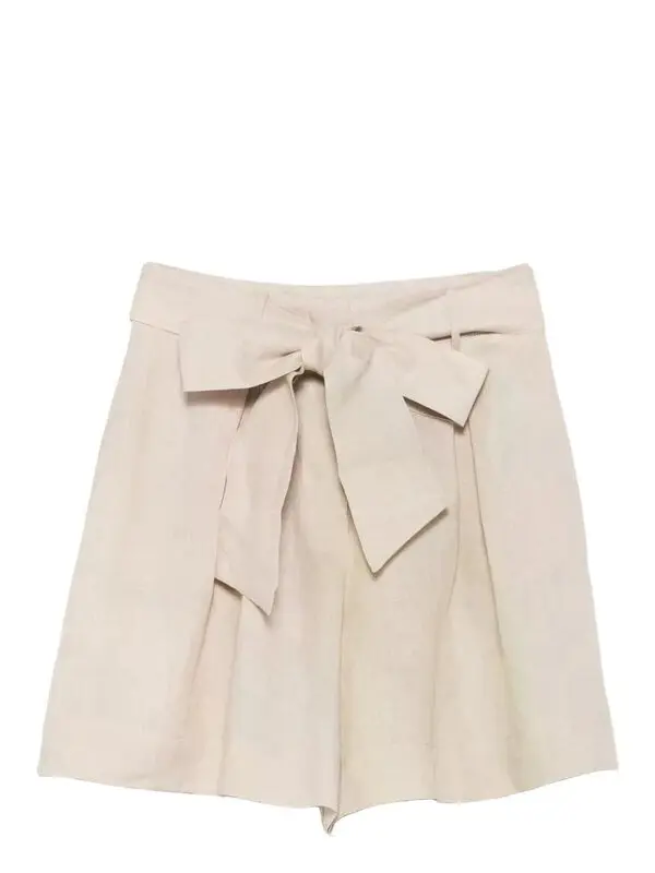 Liviana Conti Tie-waist Pleated Shorts - Neutrals