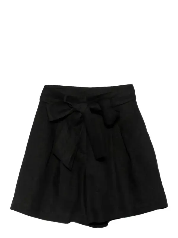 Liviana Conti Tie-waist Pleated Shorts - Black