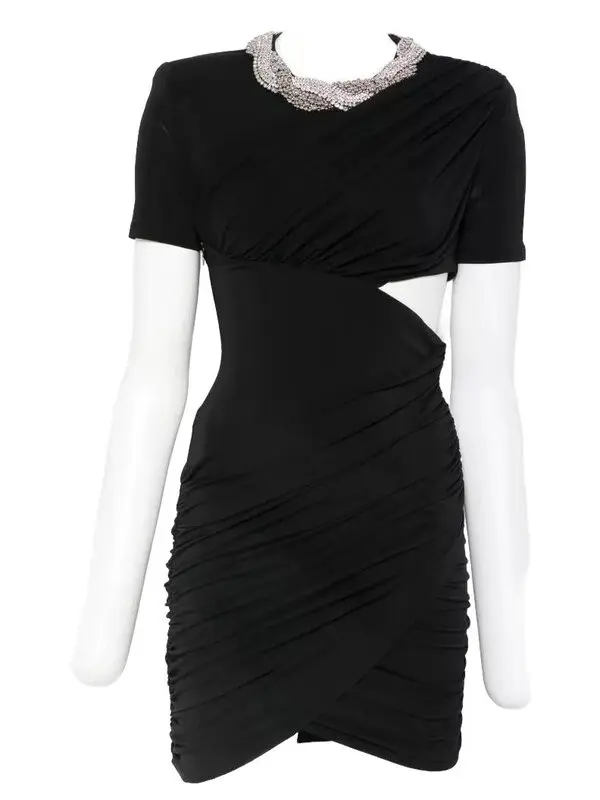 Amen Crystal-embellished Cut-out Dress - Black