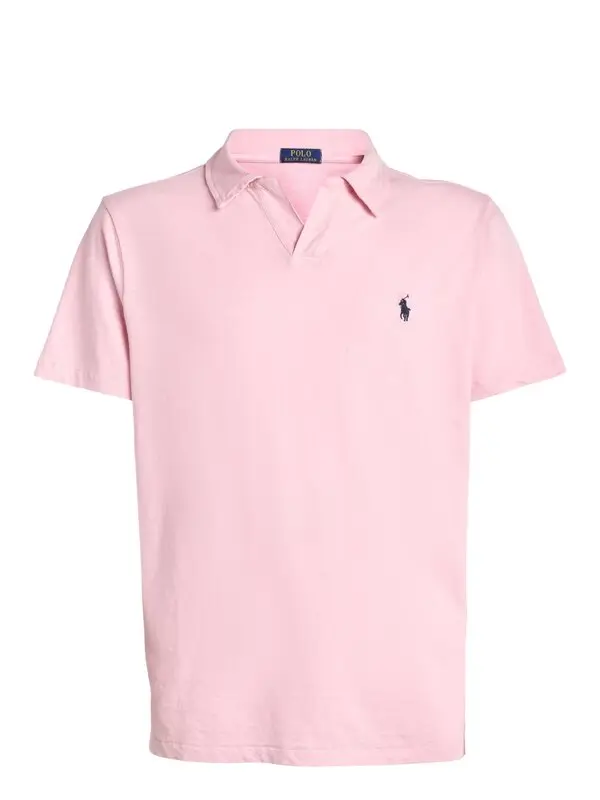 Polo Ralph Lauren Cotton-linen Open-collar Polo Shirt - Pink