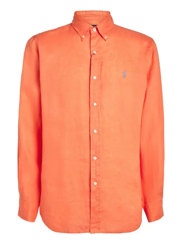Polo Ralph Lauren Linen Custom-fit Polo Pony Shirt - Orange