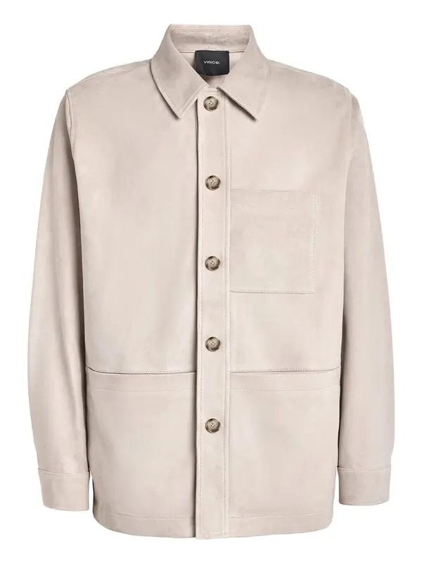 Vince Suede Chore Jacket - Beige
