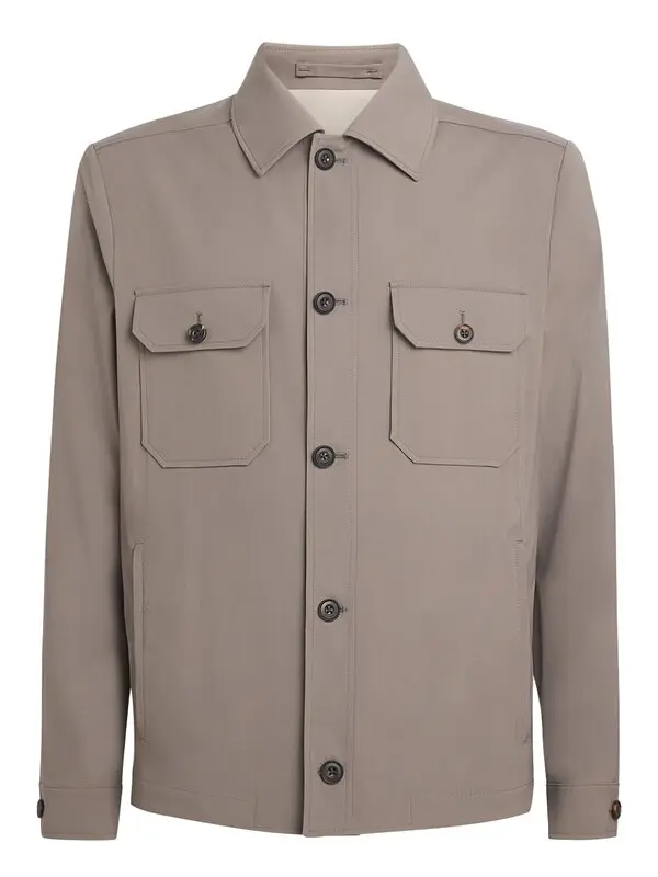 Corneliani Water-repellent Techwool Overshirt - Beige