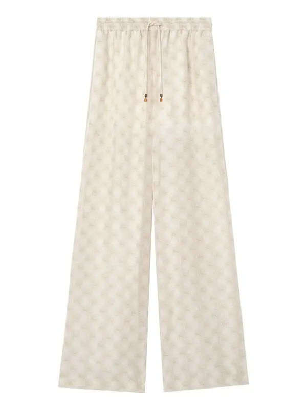 Burberry Silk Equestrian Knight Trousers - White