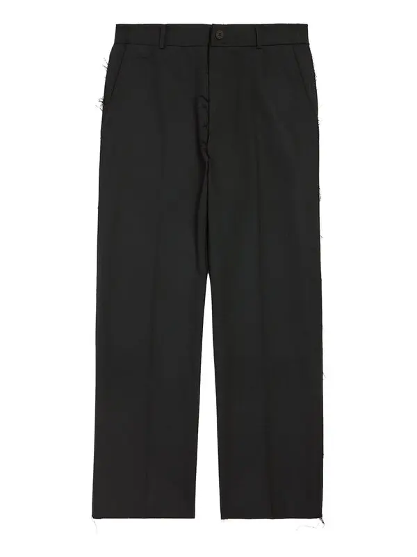 Balenciaga Wool Wide-leg Trousers - Black