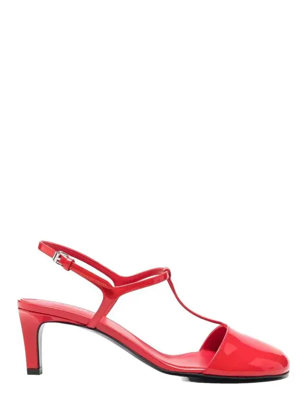 Plan C Patent Leather T-bar Pumps - Red